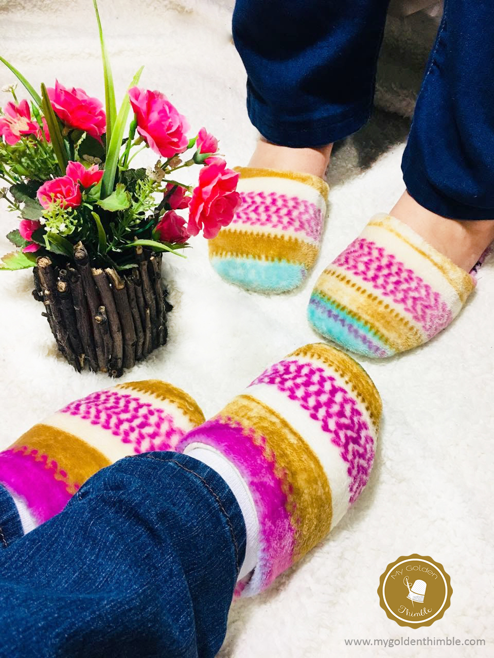 Slippers Free Sewing Pattern and Tutorial - My Golden Thimble